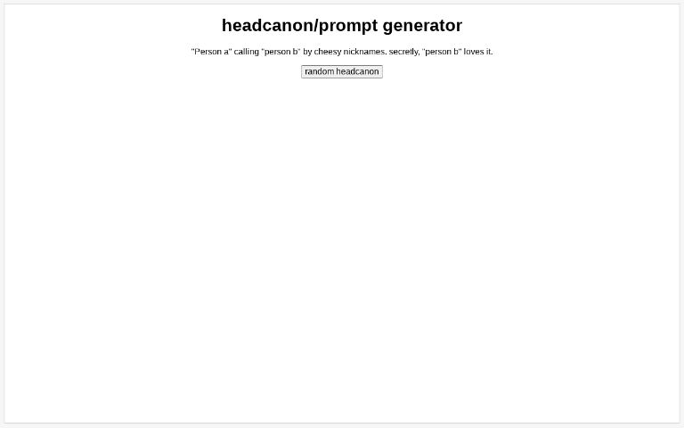headcanon/prompt generator