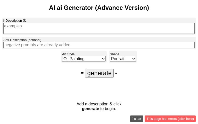 AI ai Generator (Advance Version)