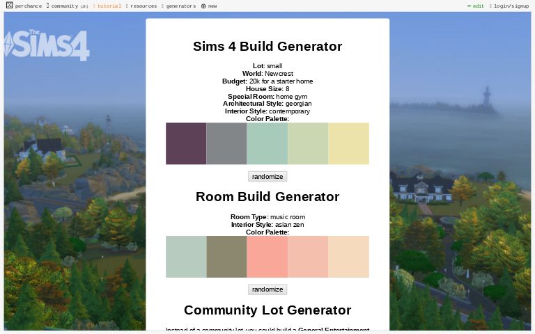 Sims 4 Build Generator