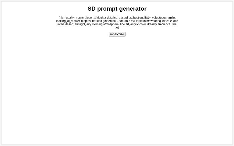 SD prompt generator