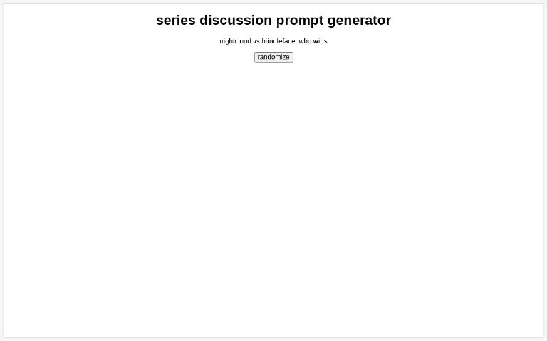 series discussion prompt generator
