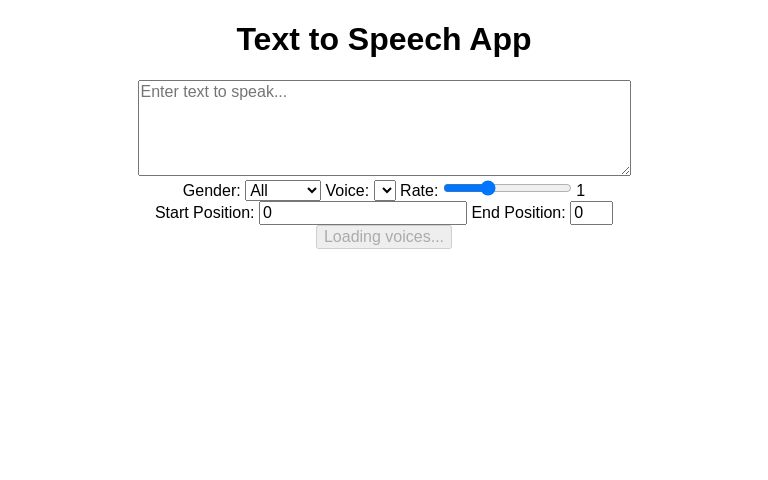 Text to Speech App ― Perchance Generator