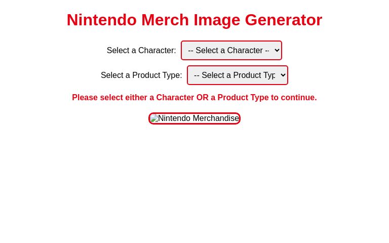 Nintendo Merch Image Generator