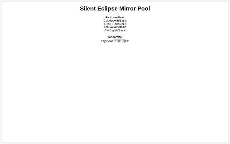 Silent Eclipse Mirror Pool ― Perchance Generator