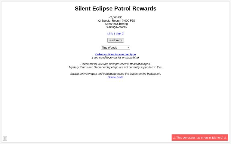 Silent Eclipse Patrol Rewards ― Perchance Generator