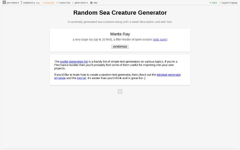 Random Sea Creature Generator