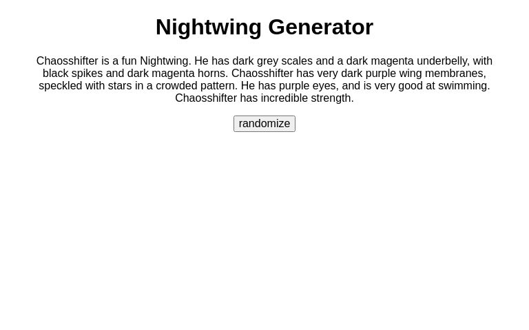 Nightwing Generator