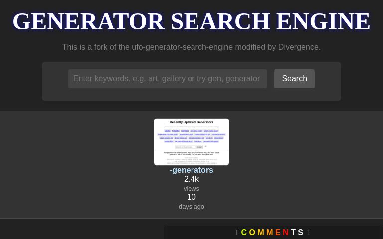 Generator Search Engine