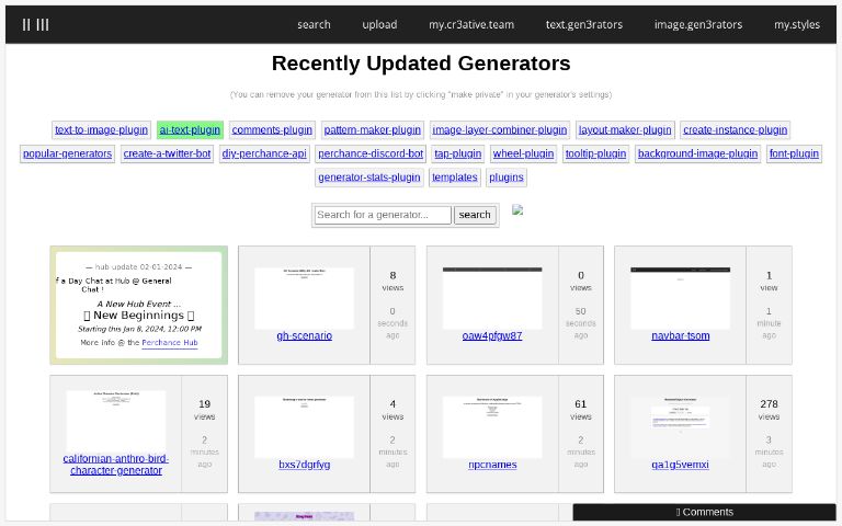 Recently Updated Generators