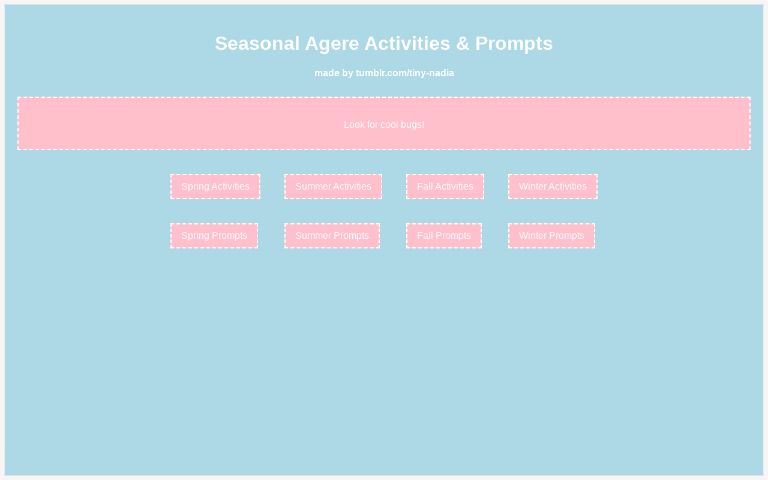 Seasonal Agere Activities & Prompts ― Perchance Generator