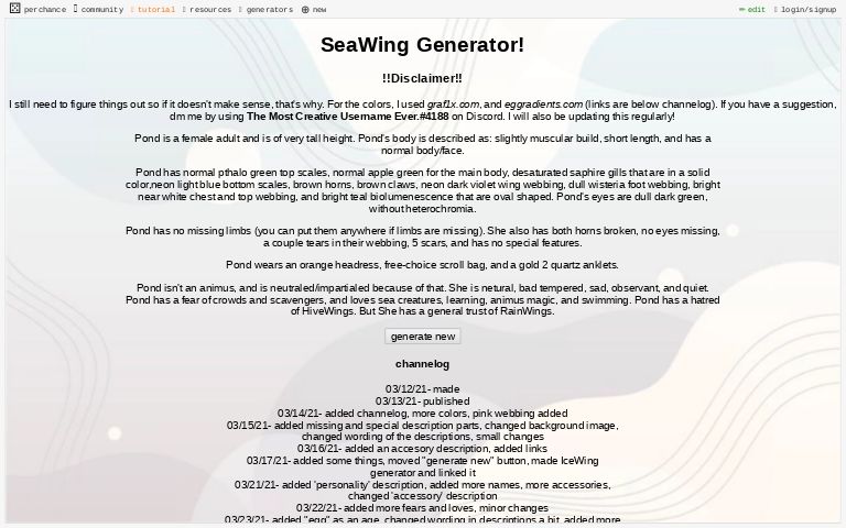 SeaWing Generator!