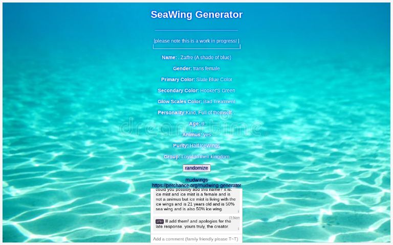 SeaWing Generator