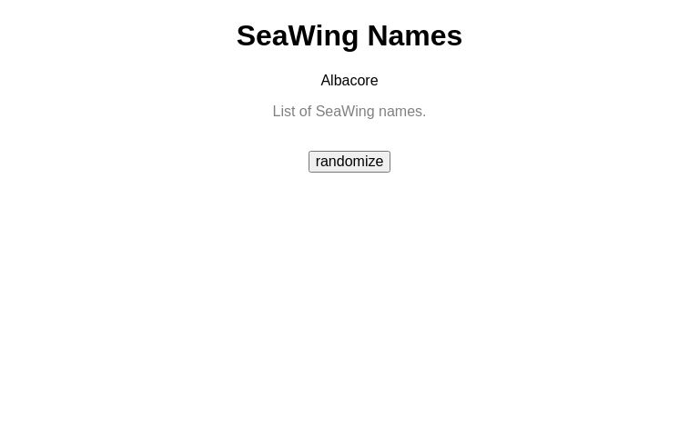 SeaWing Names ― Perchance Generator