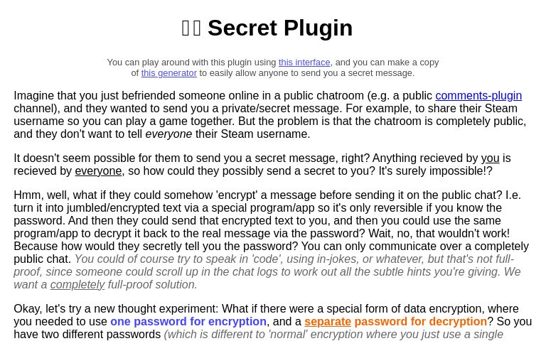 🔑🗝️ Secret Plugin