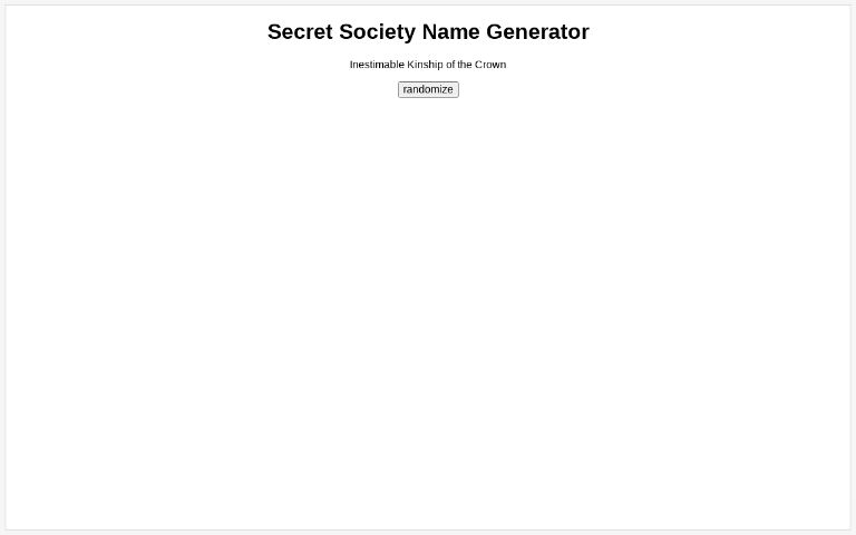 Secret Society Name Generator