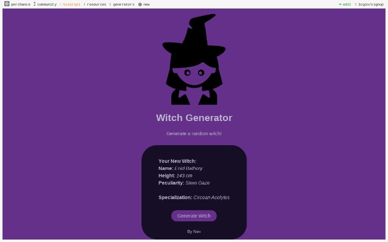 Witch Generator