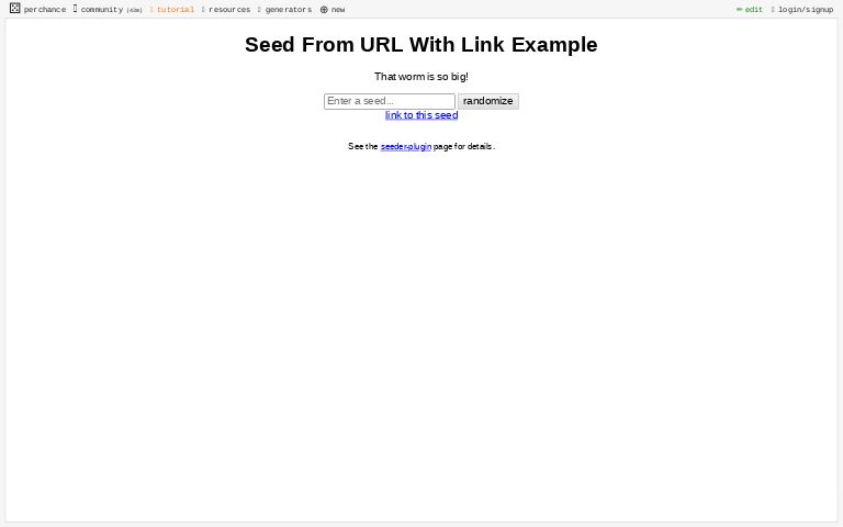 Seed From URL With Link Example ― Perchance Generator