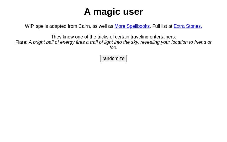 A magic user ― Perchance Generator