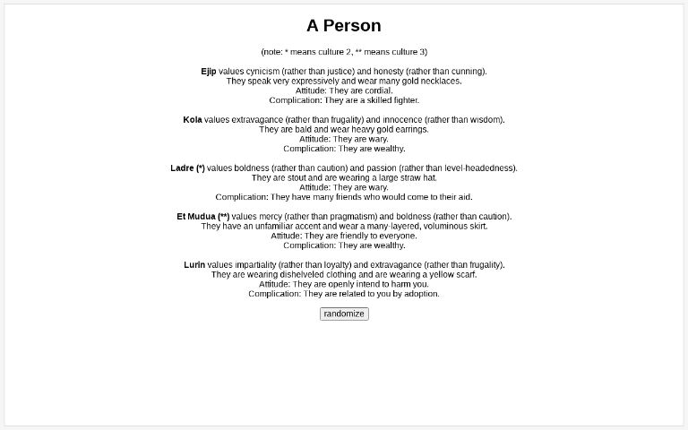 A Person ― Perchance Generator