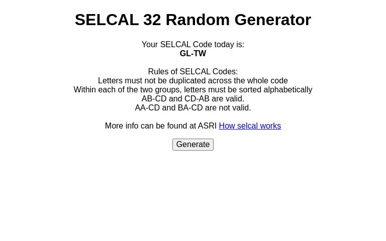 SELCAL 32 Random Generator
