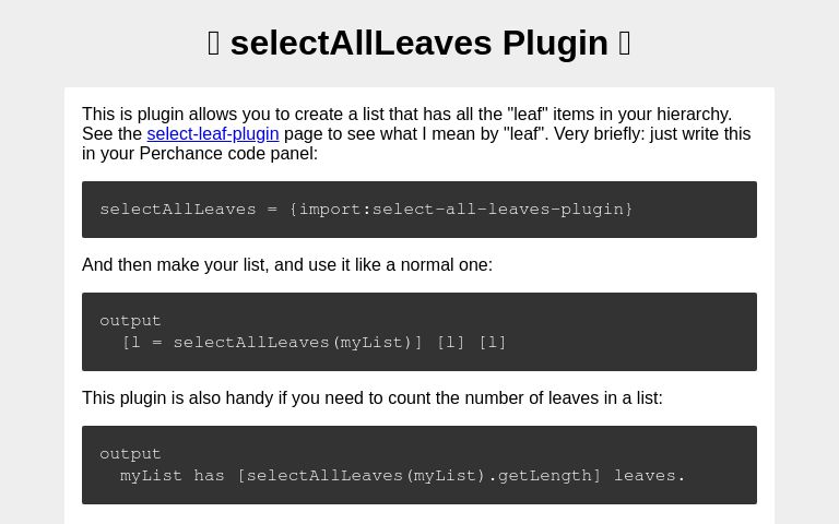 🍃 selectAllLeaves Plugin 🍃