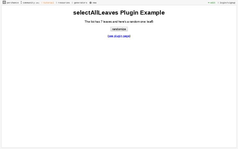 selectAllLeaves Plugin Example