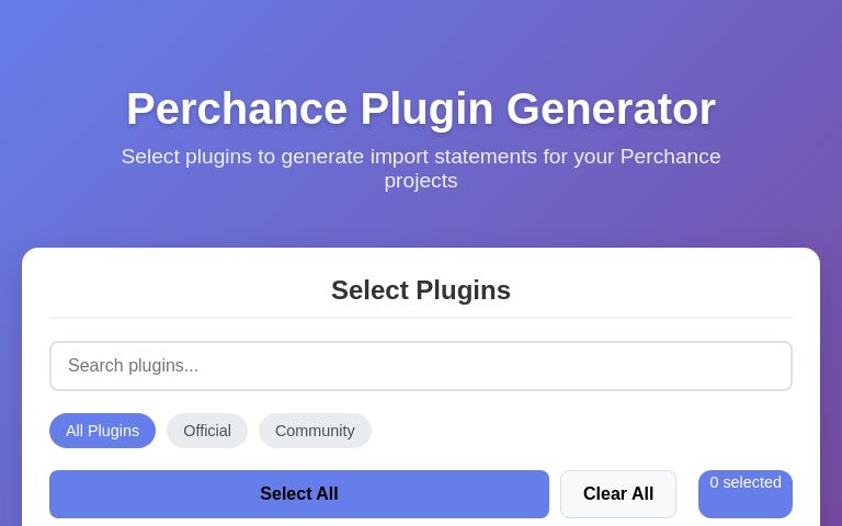 Perchance Plugin Generator