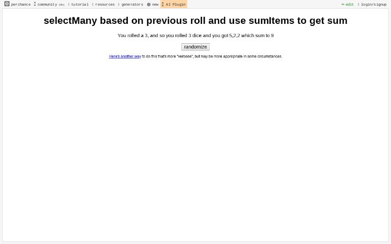 selectMany based on previous roll and use sumItems to get sum ...