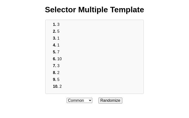 Selector Multiple Template ― Perchance Generator