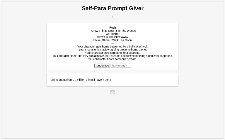 Self-Para Prompt Giver ― Perchance Generator