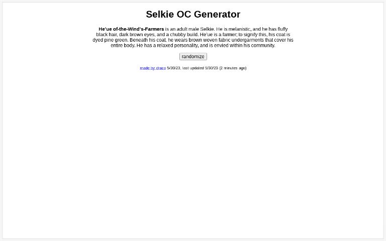 Selkie OC Generator