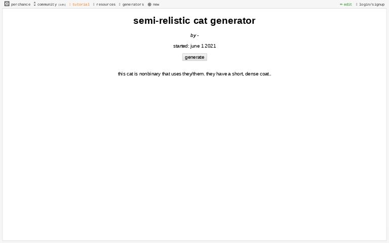 semi-relistic cat generator