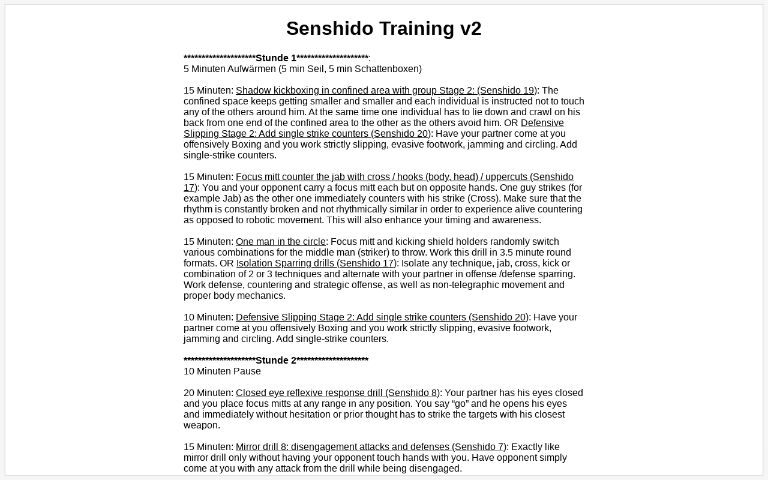 Senshido Training v2 ― Perchance Generator