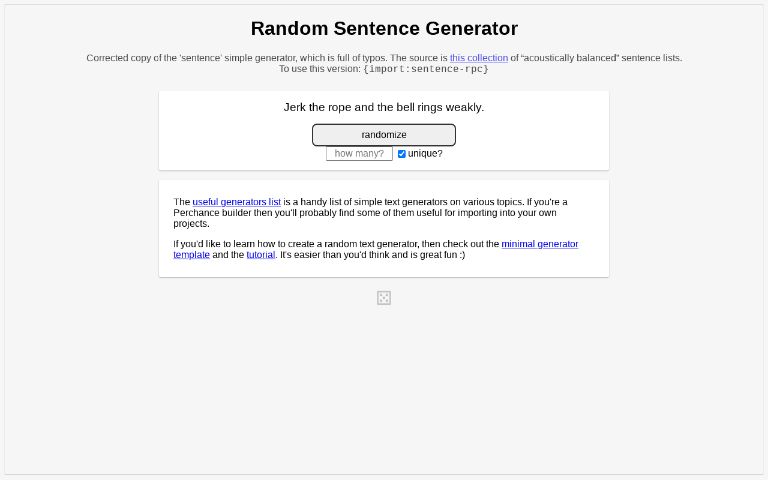 Random Sentence Generator