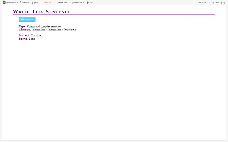 Write This Sentence ― Perchance Generator