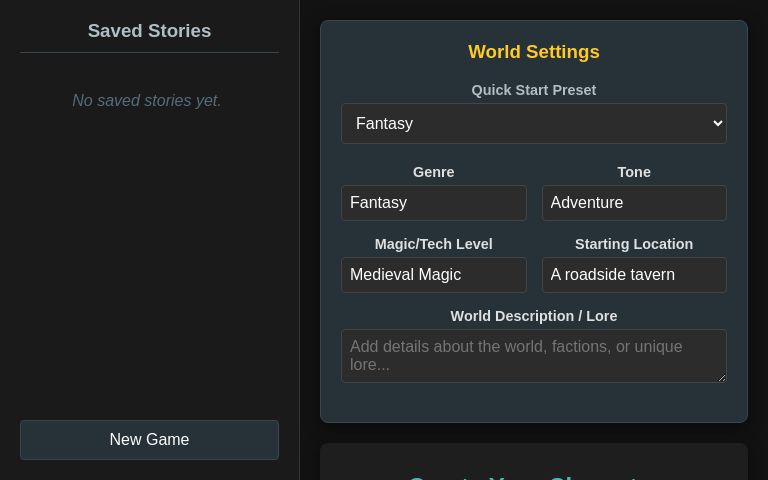 Create Your Character ― Perchance Generator