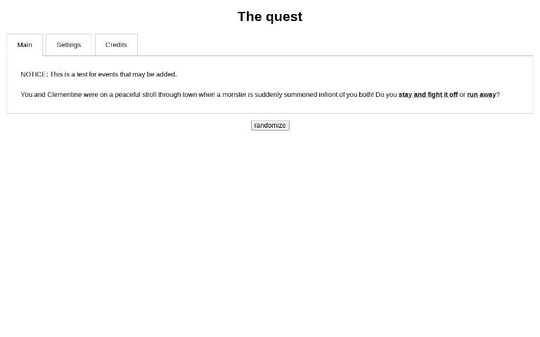 The quest ― Perchance Generator