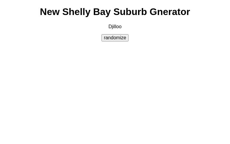 New Shelly Bay Suburb Gnerator ― Perchance Generator