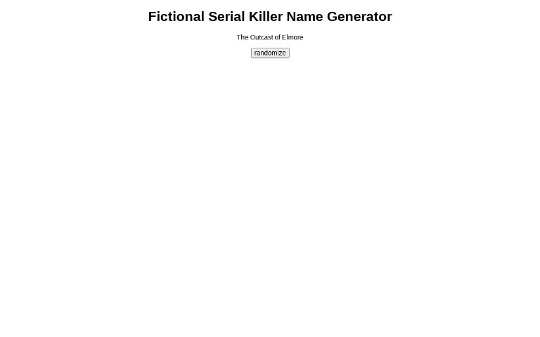 Fictional Serial Killer Name Generator