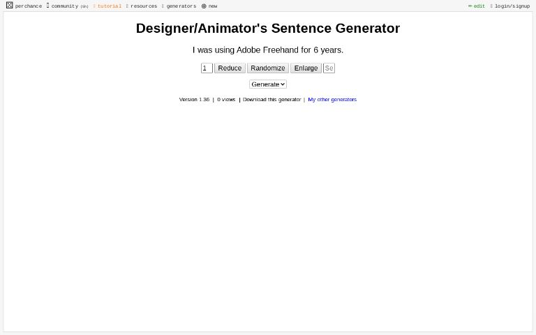 Designer/Animator's Sentence Generator