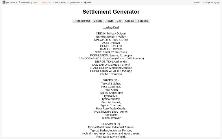 Settlement Generator