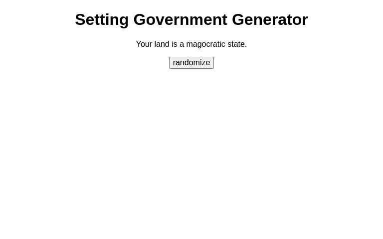 Setting Government Generator