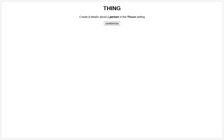 THING ― Perchance Generator