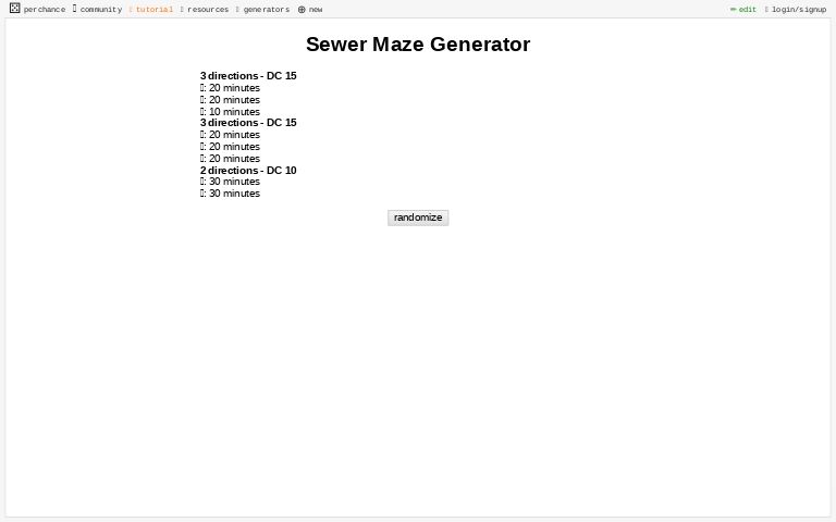 Sewer Maze Generator