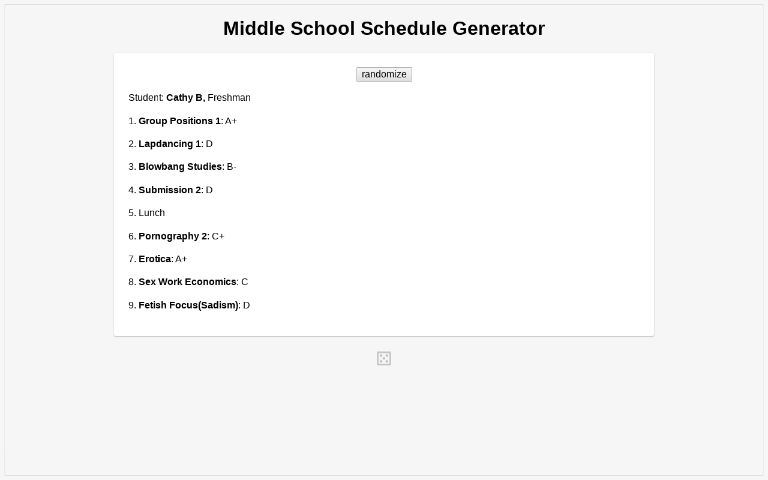 Middle School Schedule Generator