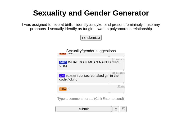 Sexuality and Gender Generator