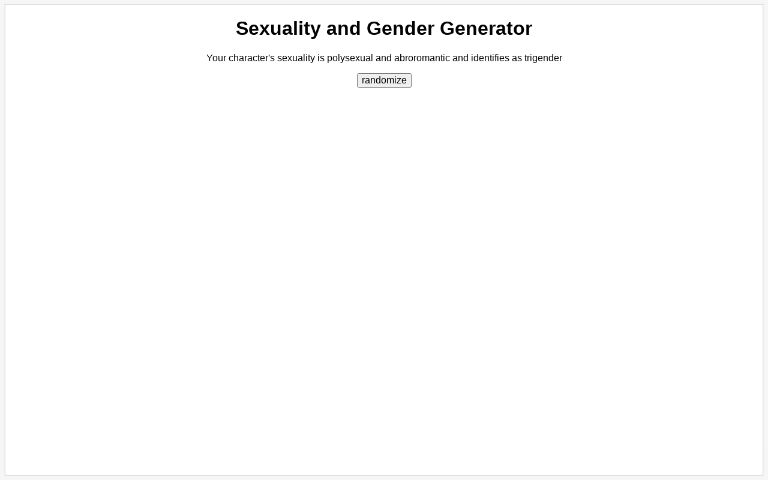 Sexuality and Gender Generator
