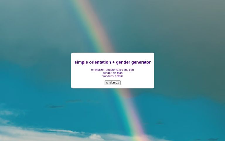 Simple Orientation Gender Generator