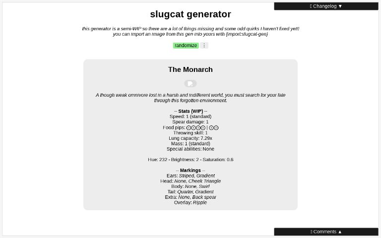 slugcat gen ― Perchance Generator