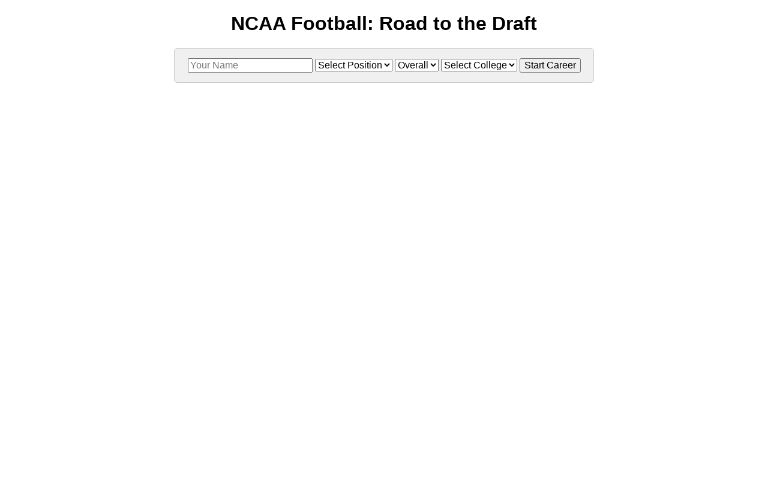 NCAA Football: Road to the Draft ― Perchance Generator
